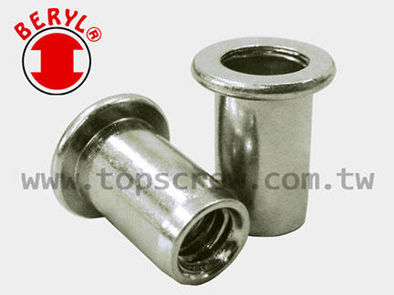 Flat Head Blind Rivet Nut, Open End