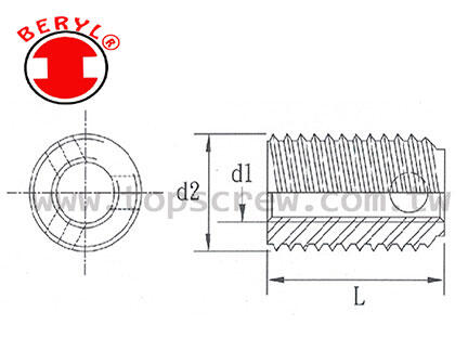 Self Tapping Threaded Insert W. 3 Hole