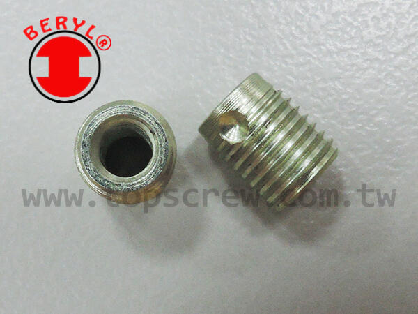 Self tapping threaded inserts with blind cutting holes